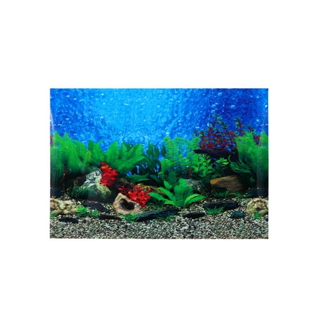 Aquarium Paper Cling 3D Self-adhesive Fish Tank Wall Sticker Double ...