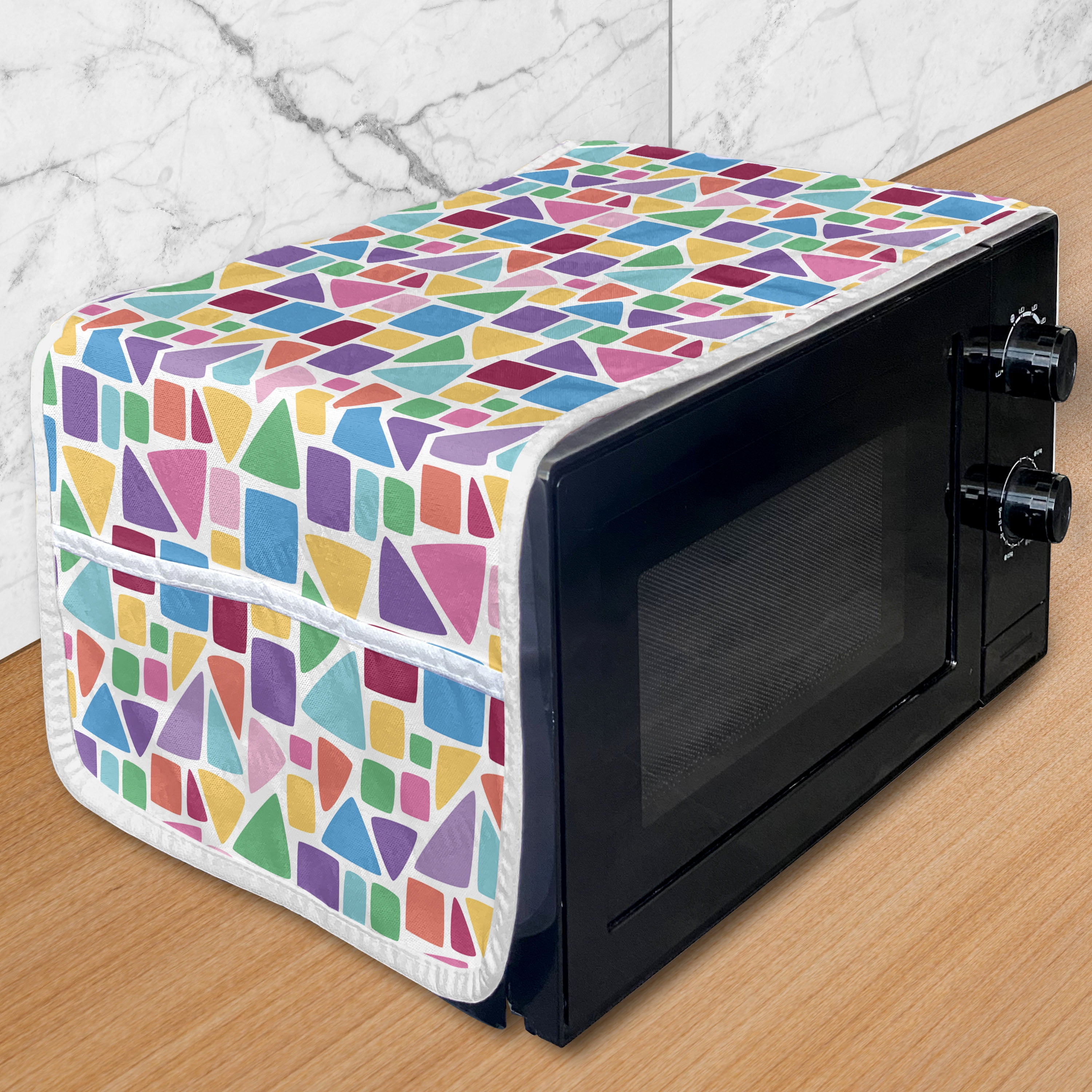 Colorful Microwave Oven Cover, Abstract Mosaic Pattern with Colorful ...