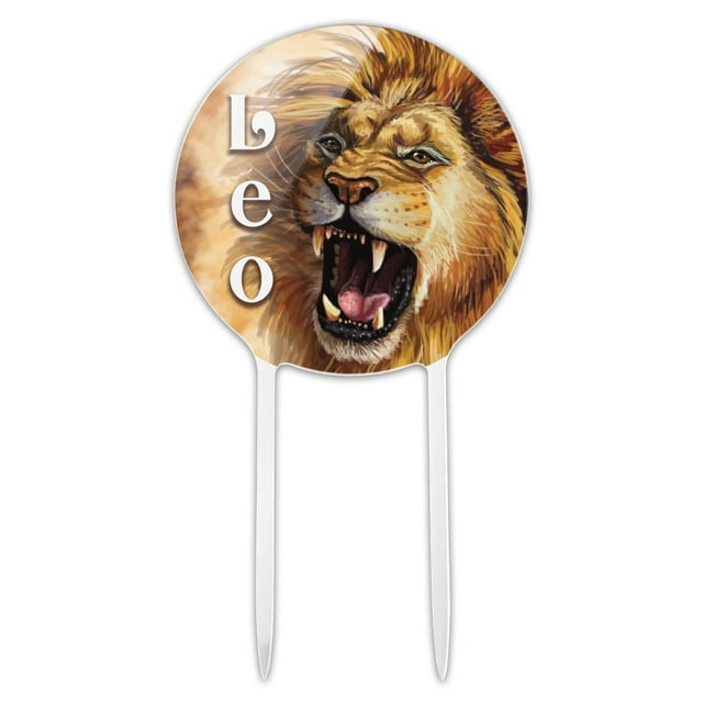 Acrylic Leo the Lion Zodiac Horoscope Cake Topper Party Decoration for ...