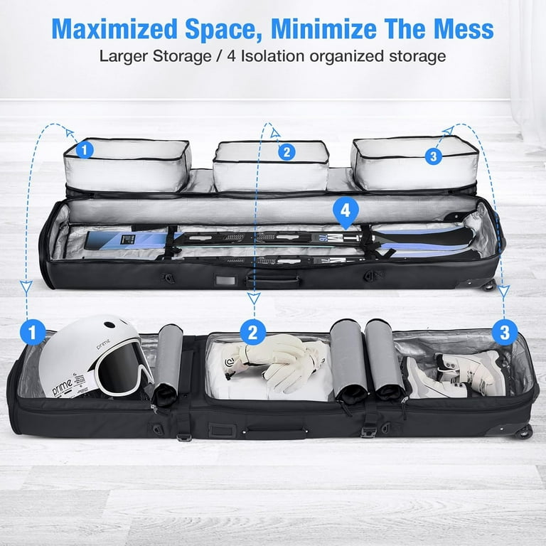 DashingNoah Snow Outdoor Gear: Wheeled Ski Bag, 165-175cm DashingNoah Snow Outdoor Gear: Wheeled Ski Bag, 165-175cm