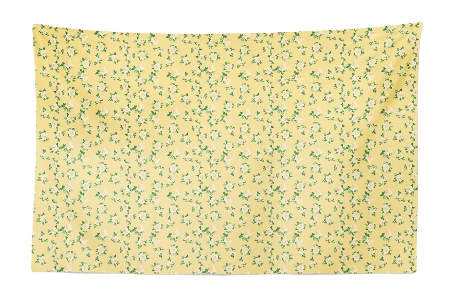 Yellow Tapestry, Print of Hand Drawn Scribbled Like Rounds and Spots ...