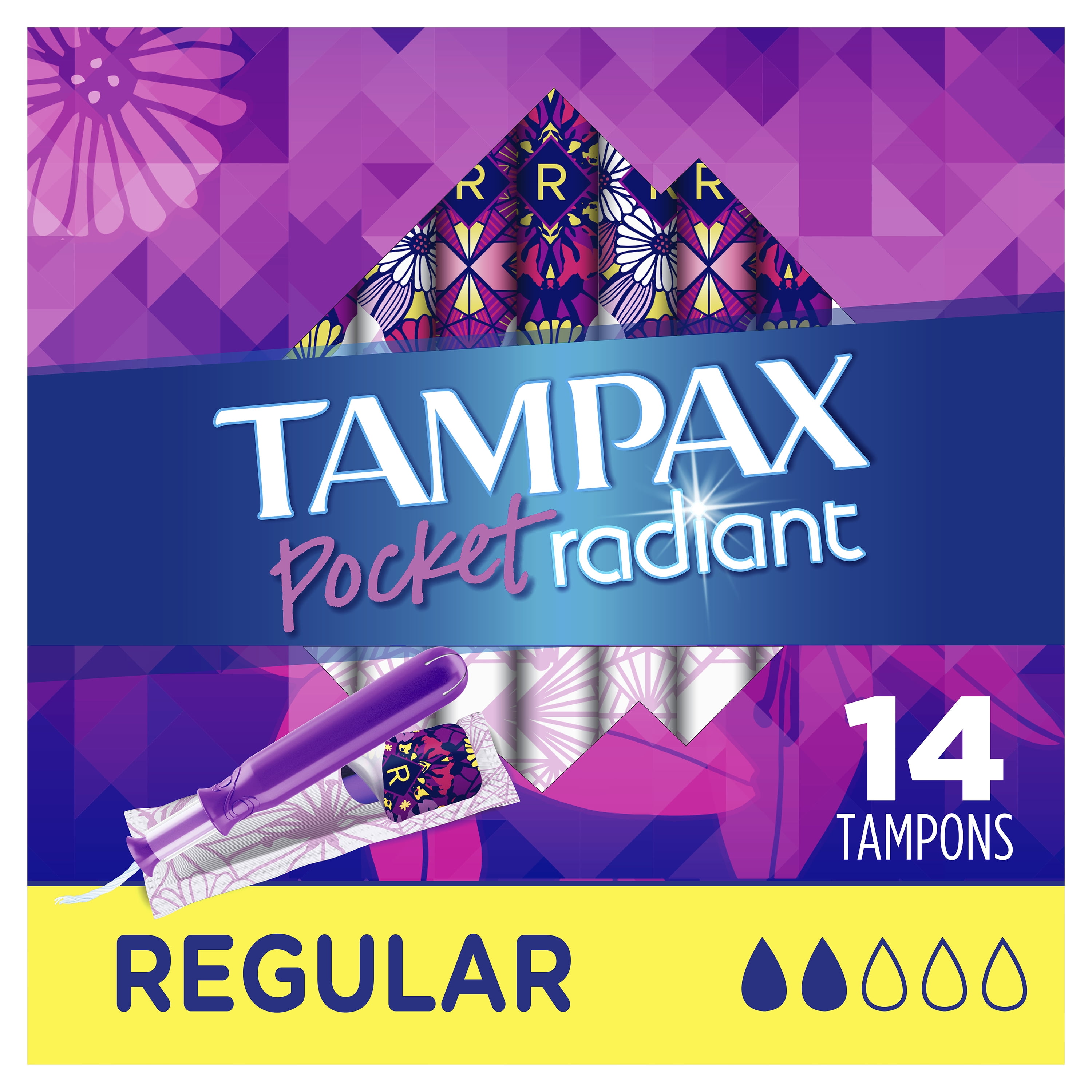 Tampax Pocket Radiant Tampons, Regular, Unscented, 14 ct - Walmart.com ... Tampax Pocket Radiant Tampons, Regular, Unscented, 14 ct - Walmart.com ...