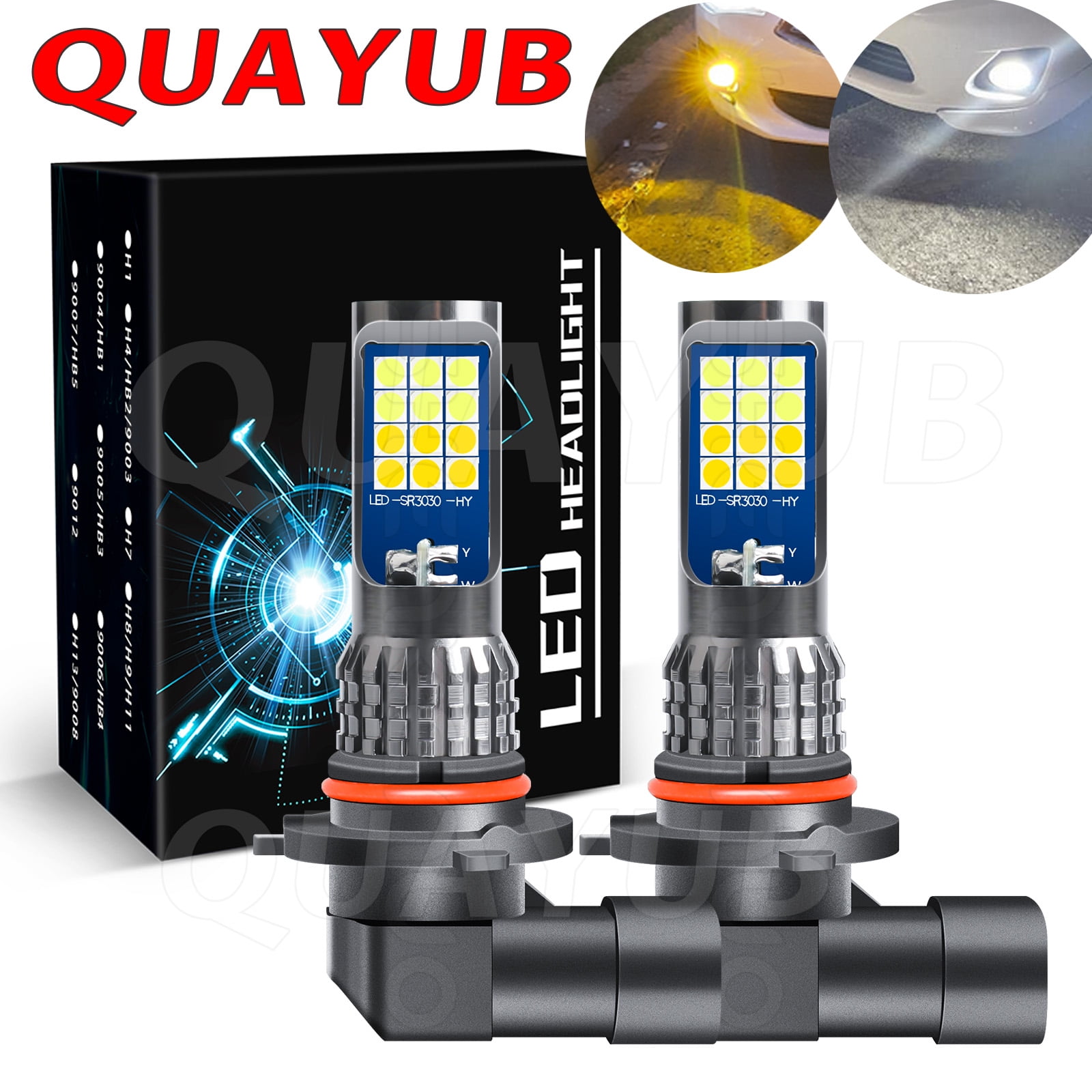 LED Fog Light Bulbs H10 9145 9140 Dual Color for Ford F150 F250 F350 ...