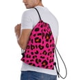 Drawstring Backpack - Large Leopard red print Splash Proof Small ...