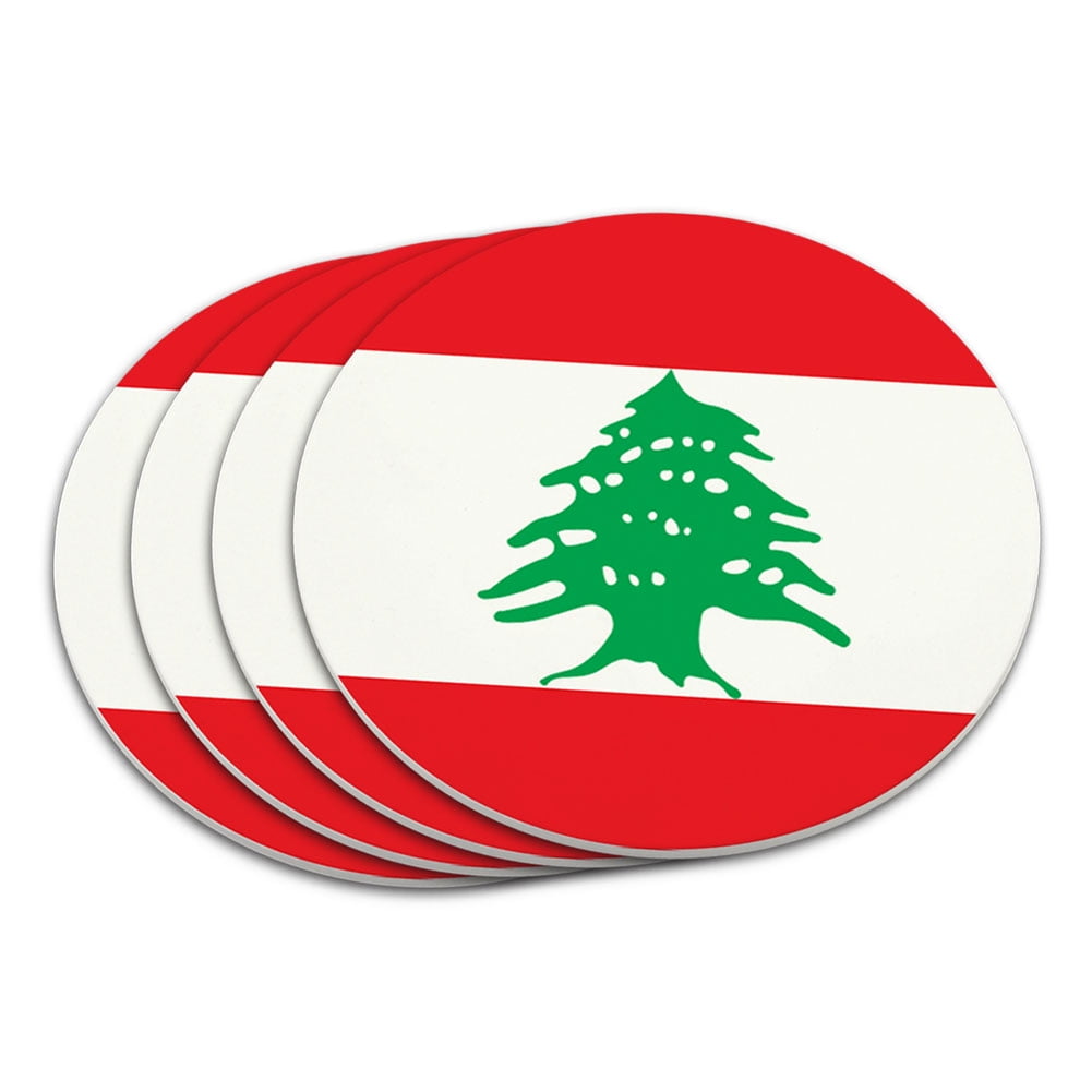 Lebanon National Country Flag Coaster Set - Walmart.com