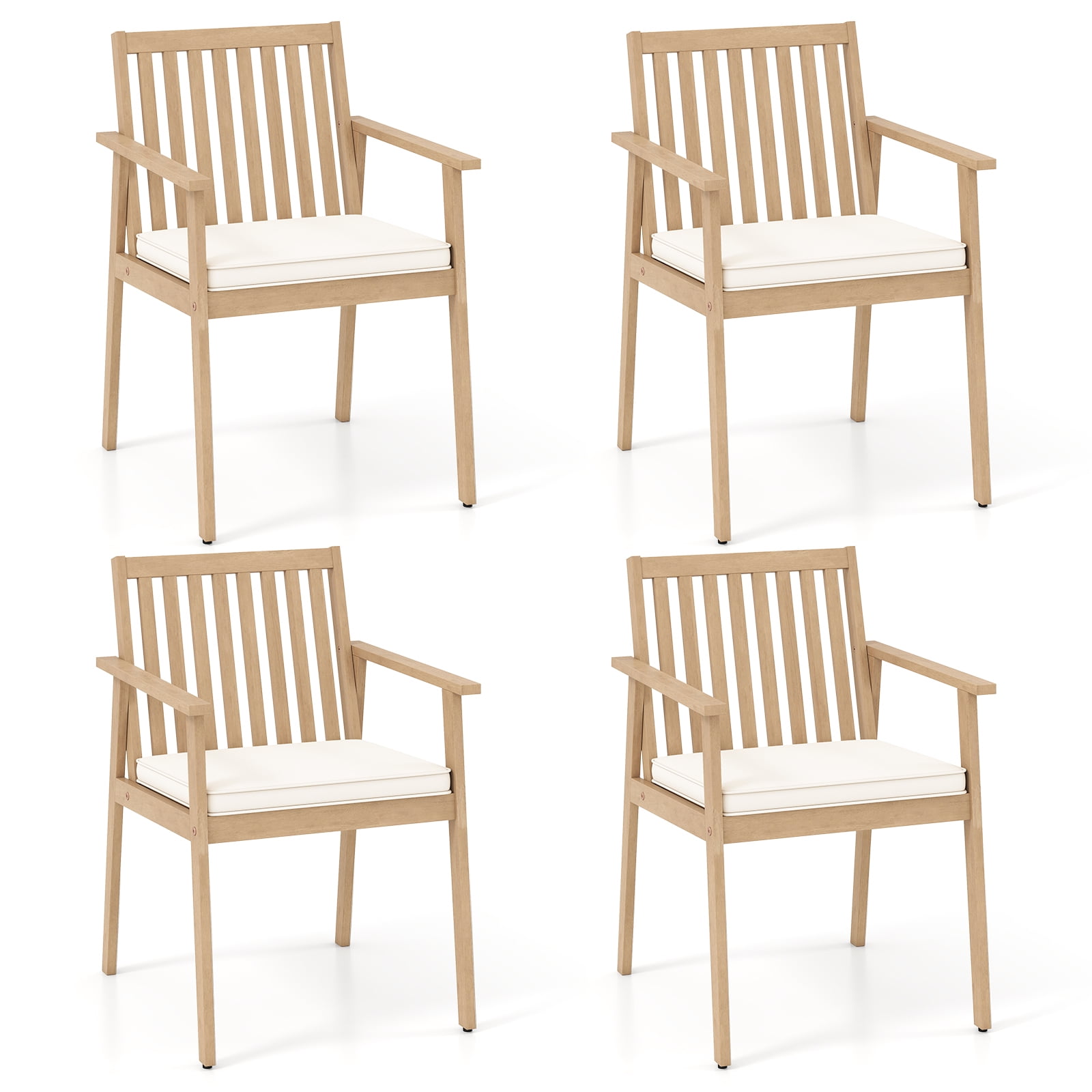 Click here for Gymax 4 Pcs Patio Dining Chairs W/ Removable Padde... prices