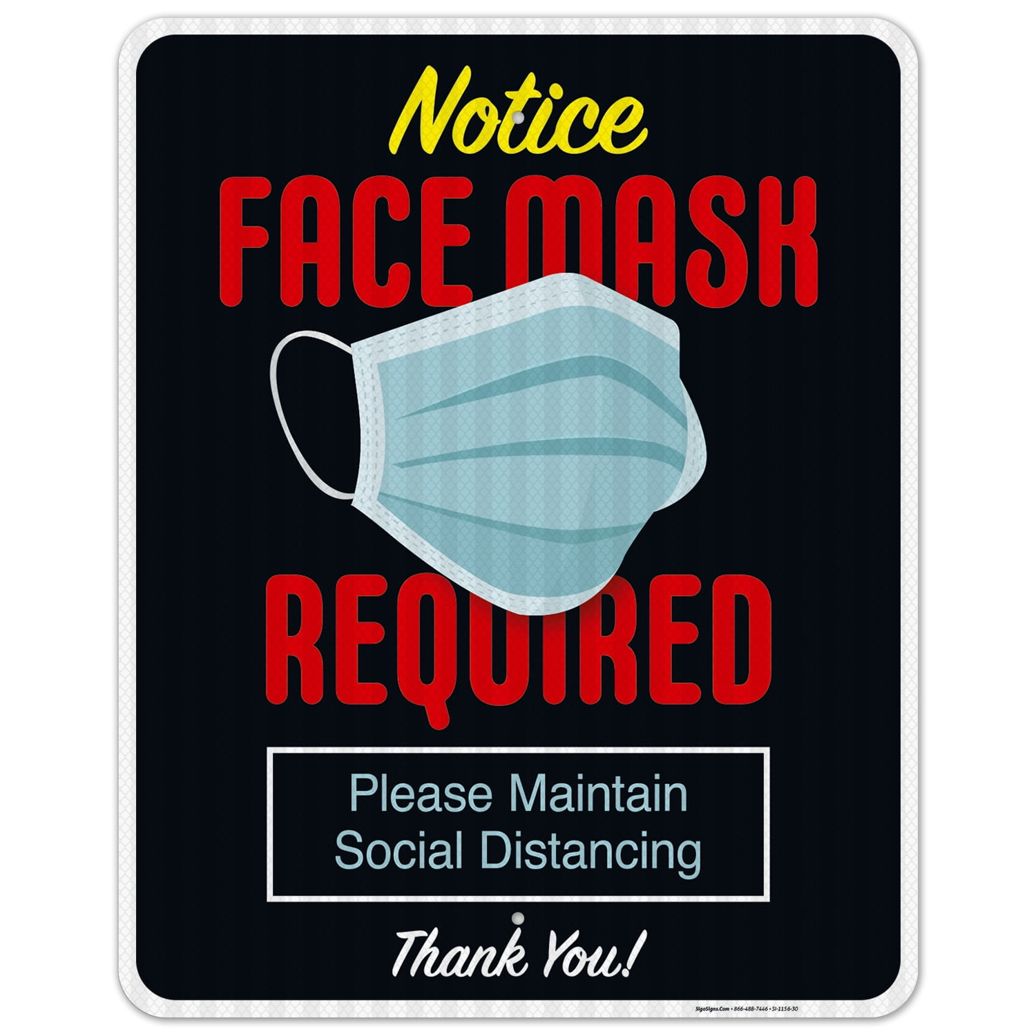 Mask Required Sign, Social Distancing Sign, - Walmart.com