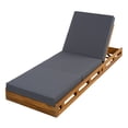 2-Piece Acacia Wood Chaise Lounge Set with Adjustable Backrest, Dark ...