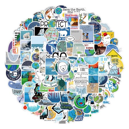Green Earth Stickers 100 Pack Laptop Stickers,waterproof Stickers For ...