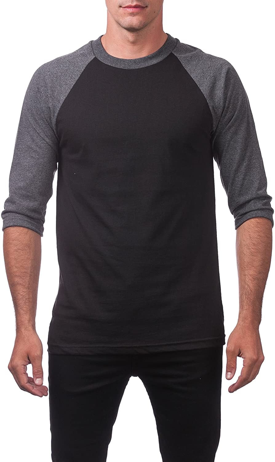 Pro Club Men's 3/4 Sleeve Crew Neck Baseball Shirt - Walmart.com