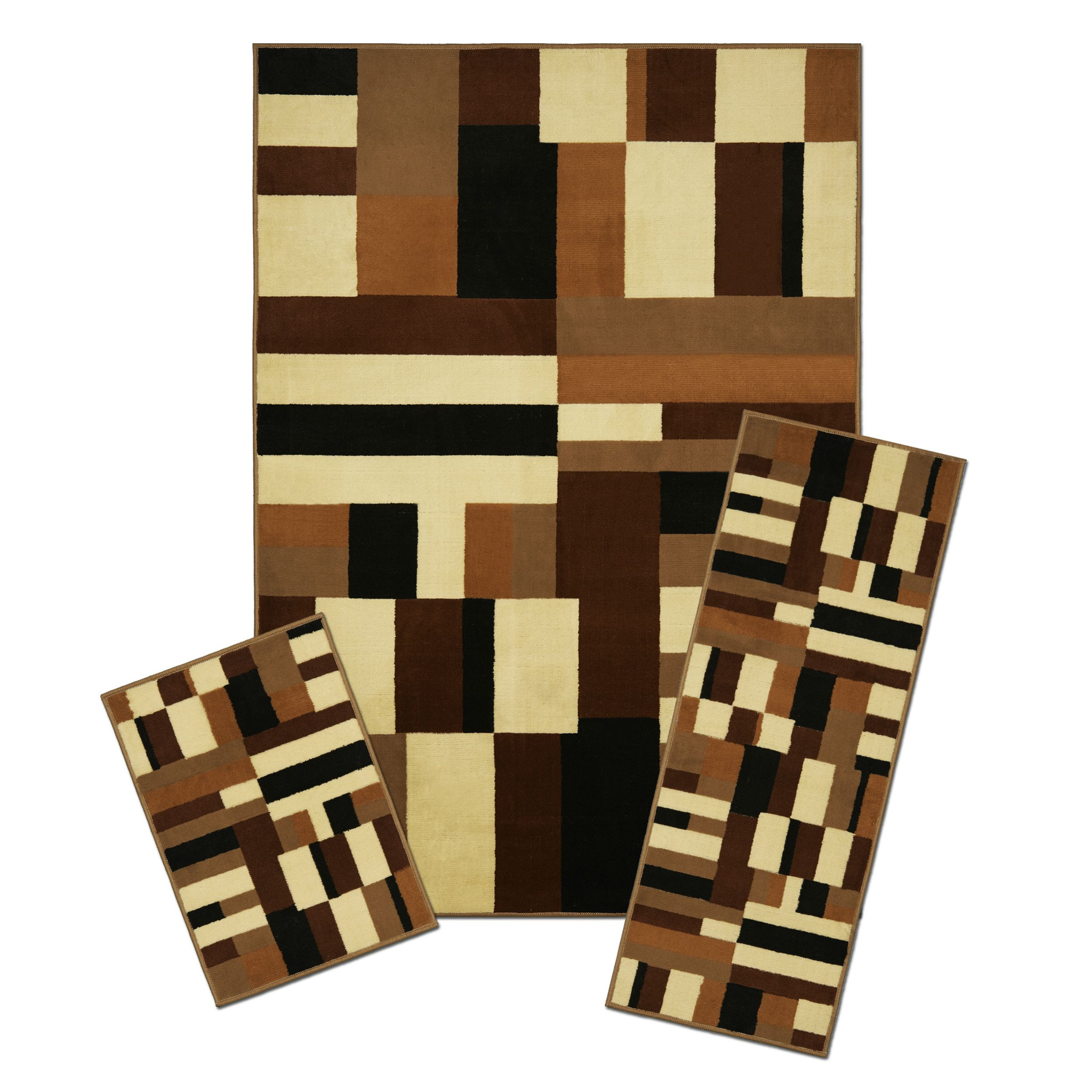 Lorraine Collection 3 Pc Area Rug Set Size: 5x7 Rug, 22"x59" Runner, 22 ...