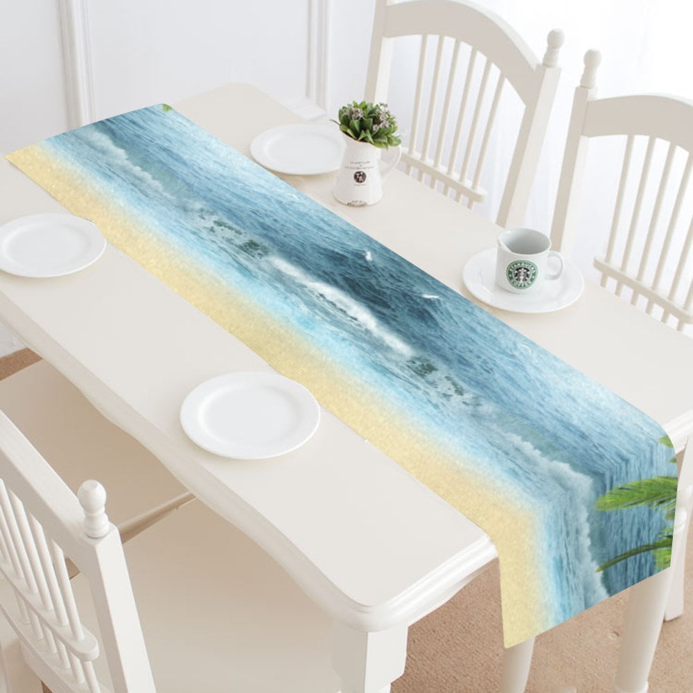 MYPOP Tropical Palm Tree Table Runner Home Decor 14x72 Inch, Summer ...