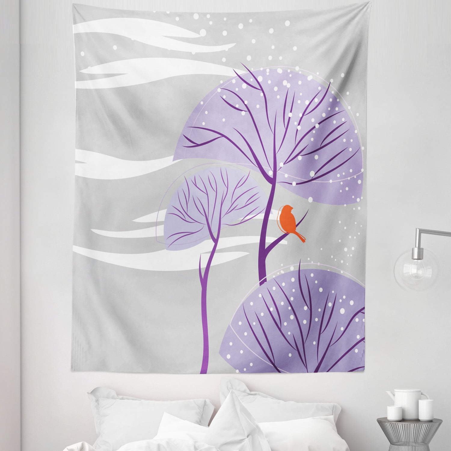 Winter Tapestry, Cold Season Concept Print of Art Snowy Weather Windy ...