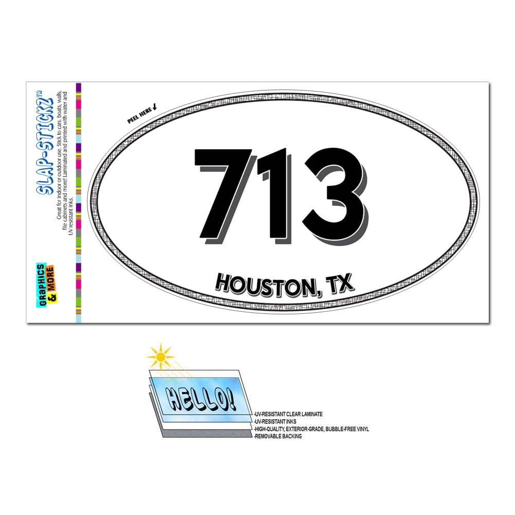 713 - Houston, TX - Texas - Oval Area Code Sticker - Walmart.com