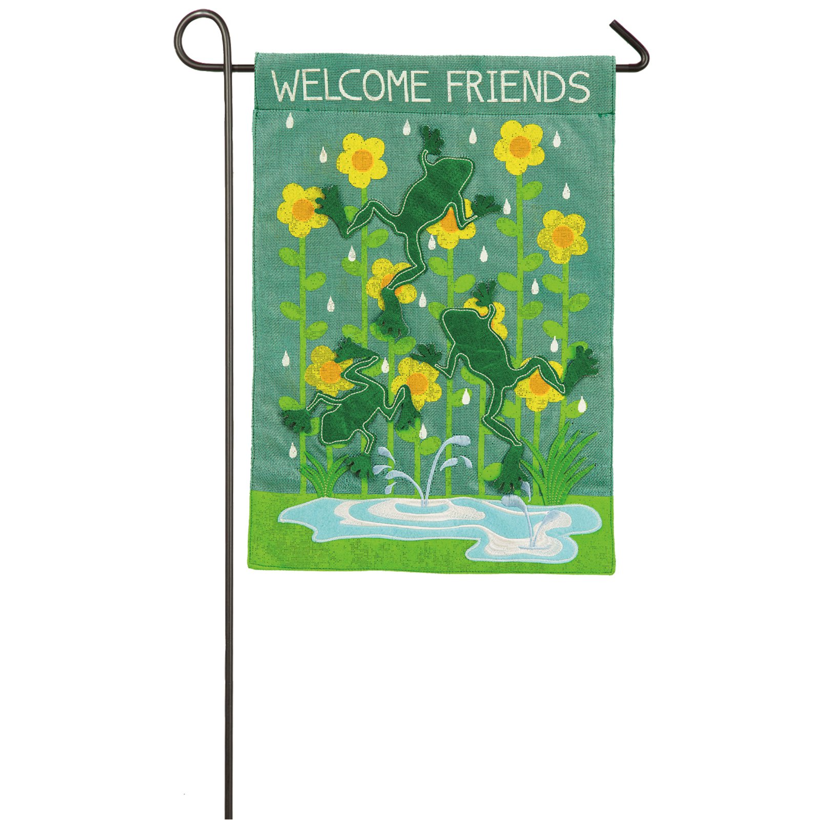 Evergreen Flag Frogs Welcome Friends Garden Flag - Walmart.com