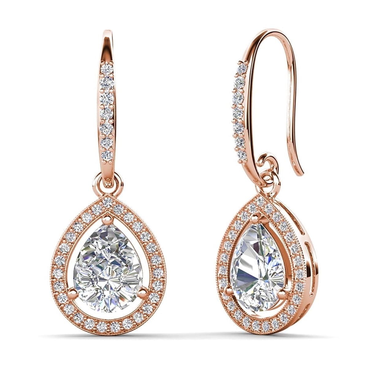 Click here for Cate & Chloe Isabel 18k Rose Gold Plated Dangle Ea... prices