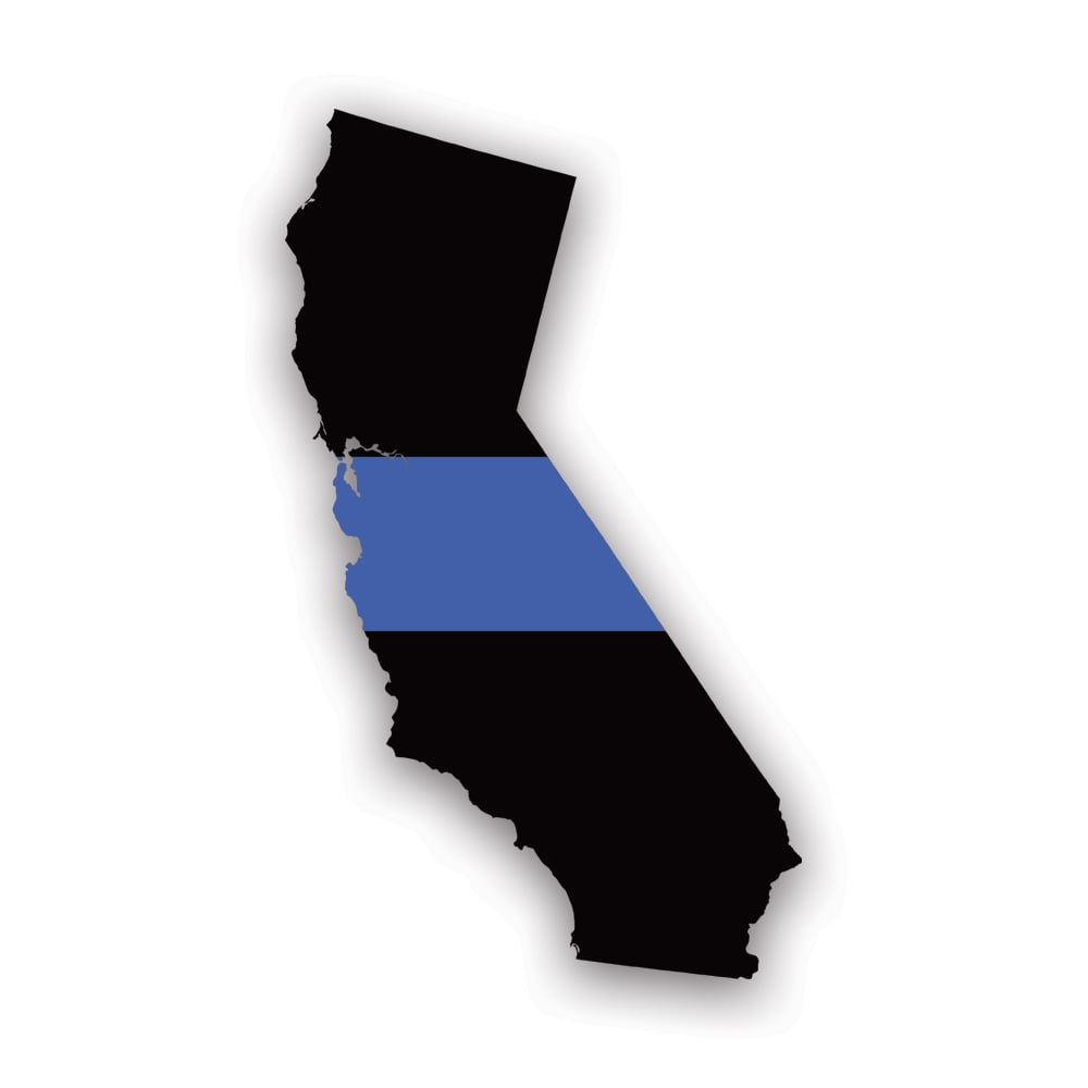 California State Shaped The Thin Blue Line Sticker Decal - Self ...