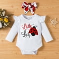 PatPat 3pcs Baby Girl Ladybug Long Sleeve Romper and Bowknot Trousers ...