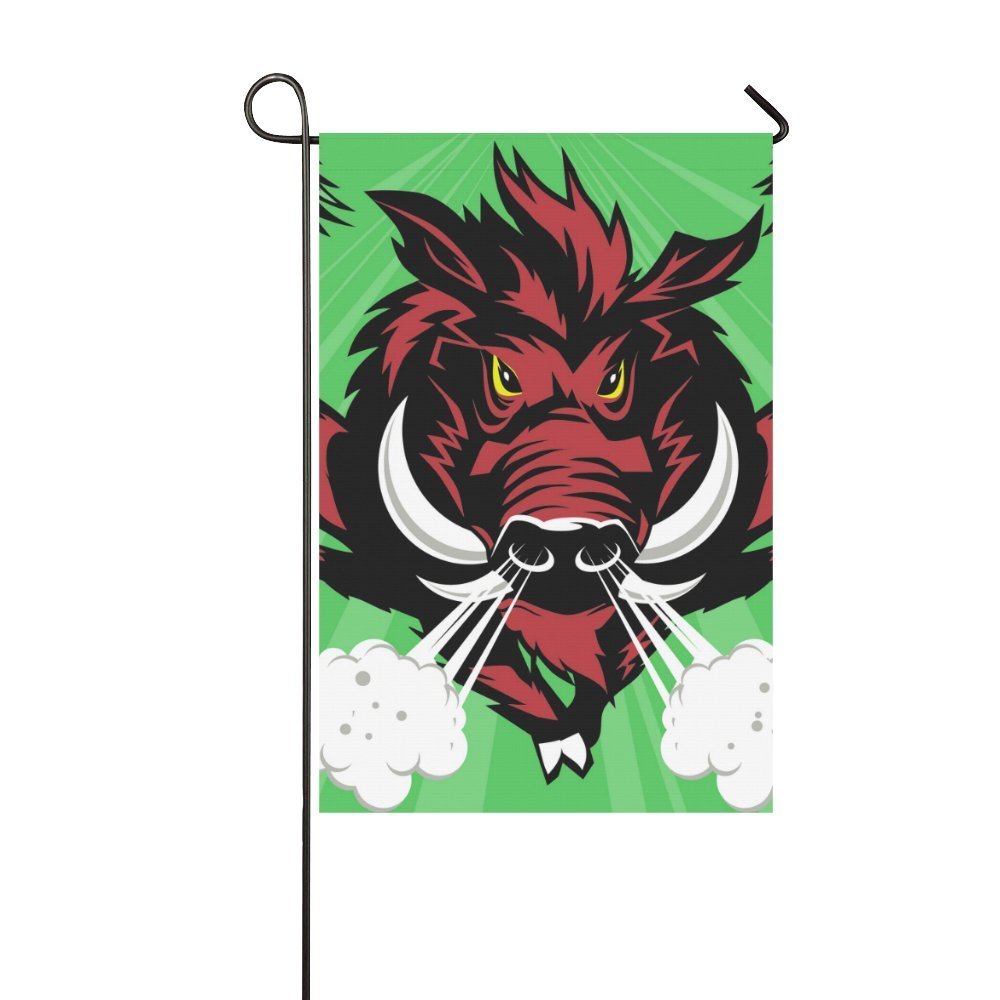 MYPOP Wild Boar Outdoor Decorative Flag Garden Flag 12x18 inches ...