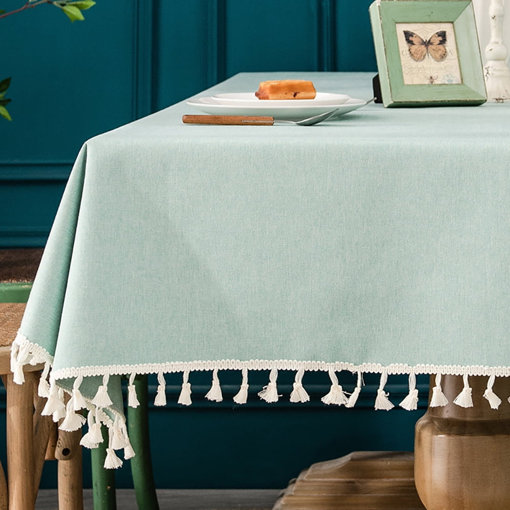 Solid Color Tablecloth, 55" X 70" Rustic Table Cover Farmhouse Square ...