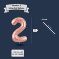 Rose Gold Number 32 Foil Balloon 40” - Helium/Air Inflatable Metallic ...