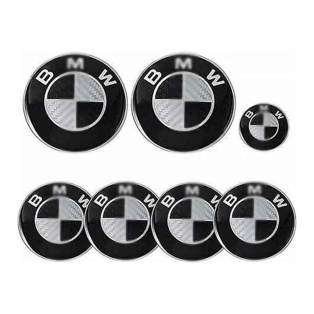 nipocaio 7pcs Car Emblem for Hood and Trunk BM-W 82mm Emblem and 68mm ...