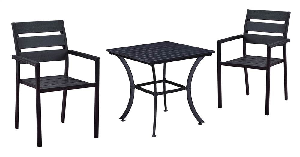 Oakland Living Slat Back Stackable Indoor/Outdoor Square Bistro Set ...