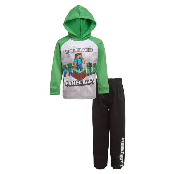 Minecraft Boys 2 Piece Fleece Pants Sets, Minecraft Pullover Hoodie and ...