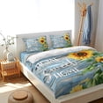 4 Piece Duvet Cover Set Twin, Summer Sunflower Green Leaves Soft ...