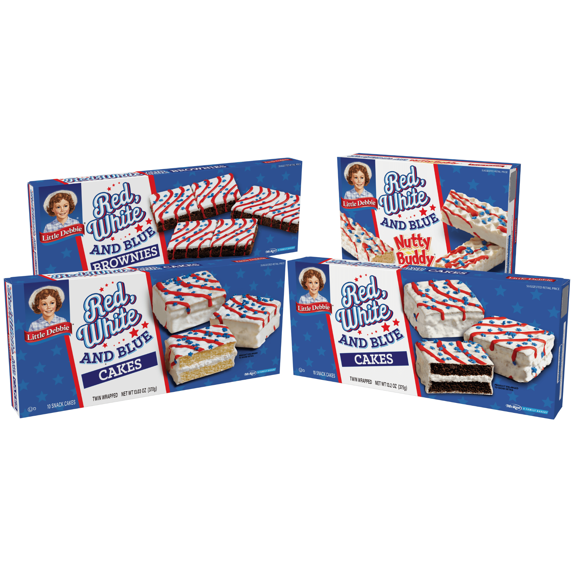 Little Debbie Red, White and Blue Bundle | Includes 1 Box Each of ...