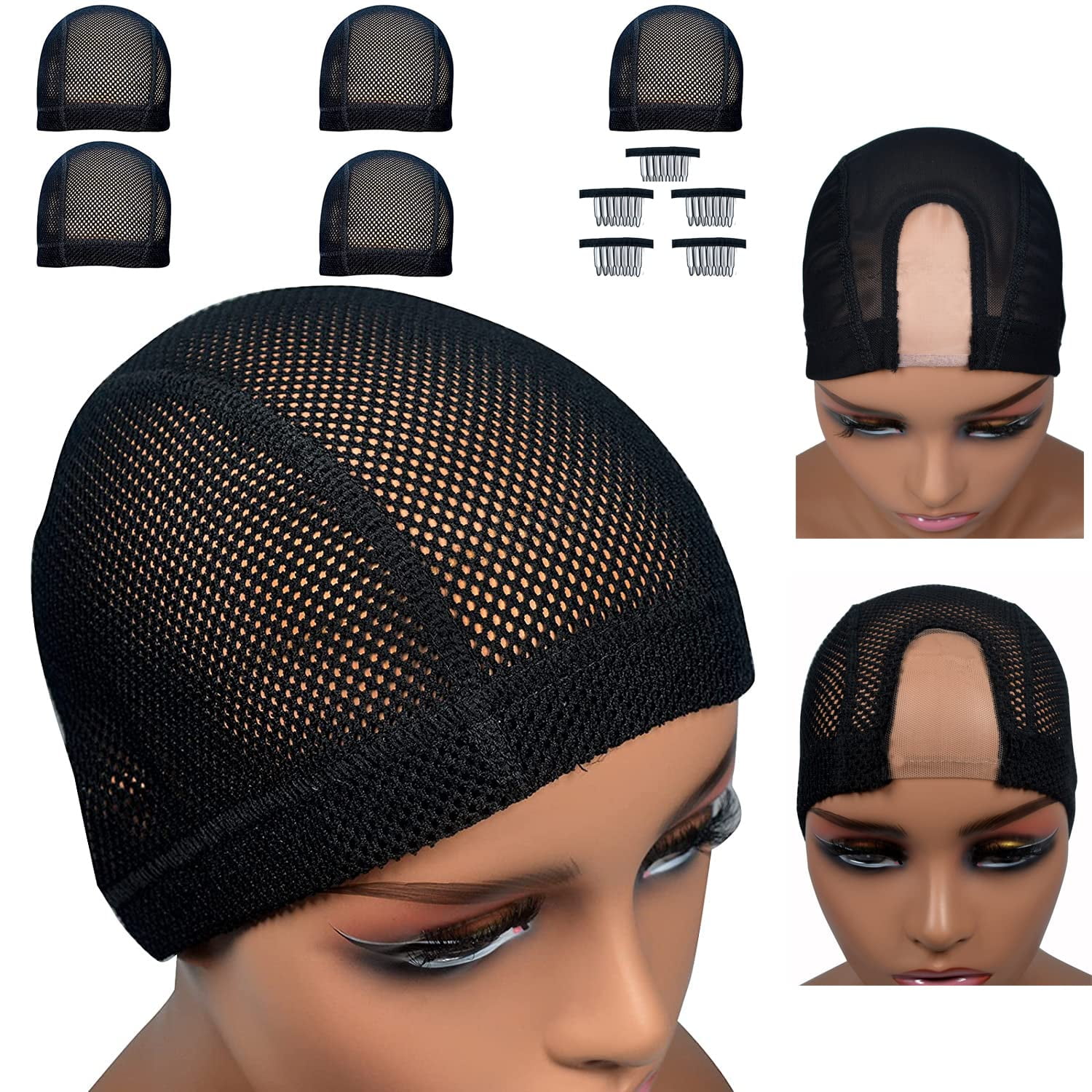 5pcs Spandex Mesh Dome Wig Cap For Making wig, Comfortable, Stretchable ...