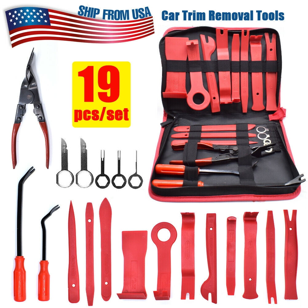 19Pc Car Trim Removal Tools Set Hand Pry Bar Panel Door Audio Dash ...