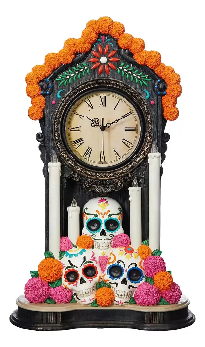 Reloj Decorativo Día De Muertos Con Temporizador Msi Estructura Gris ...