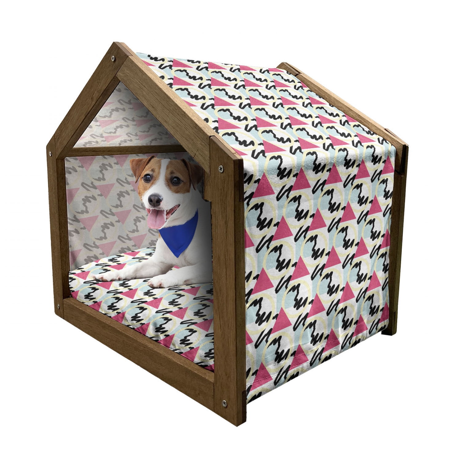 Geometric Pet House, Squares Circles and Triangles in Colorful Design ...
