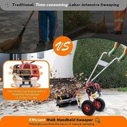 YIYIBYUS 2-Stroke 43CC Sweeper Broom Handheld Turf Lawn Cleaner ...