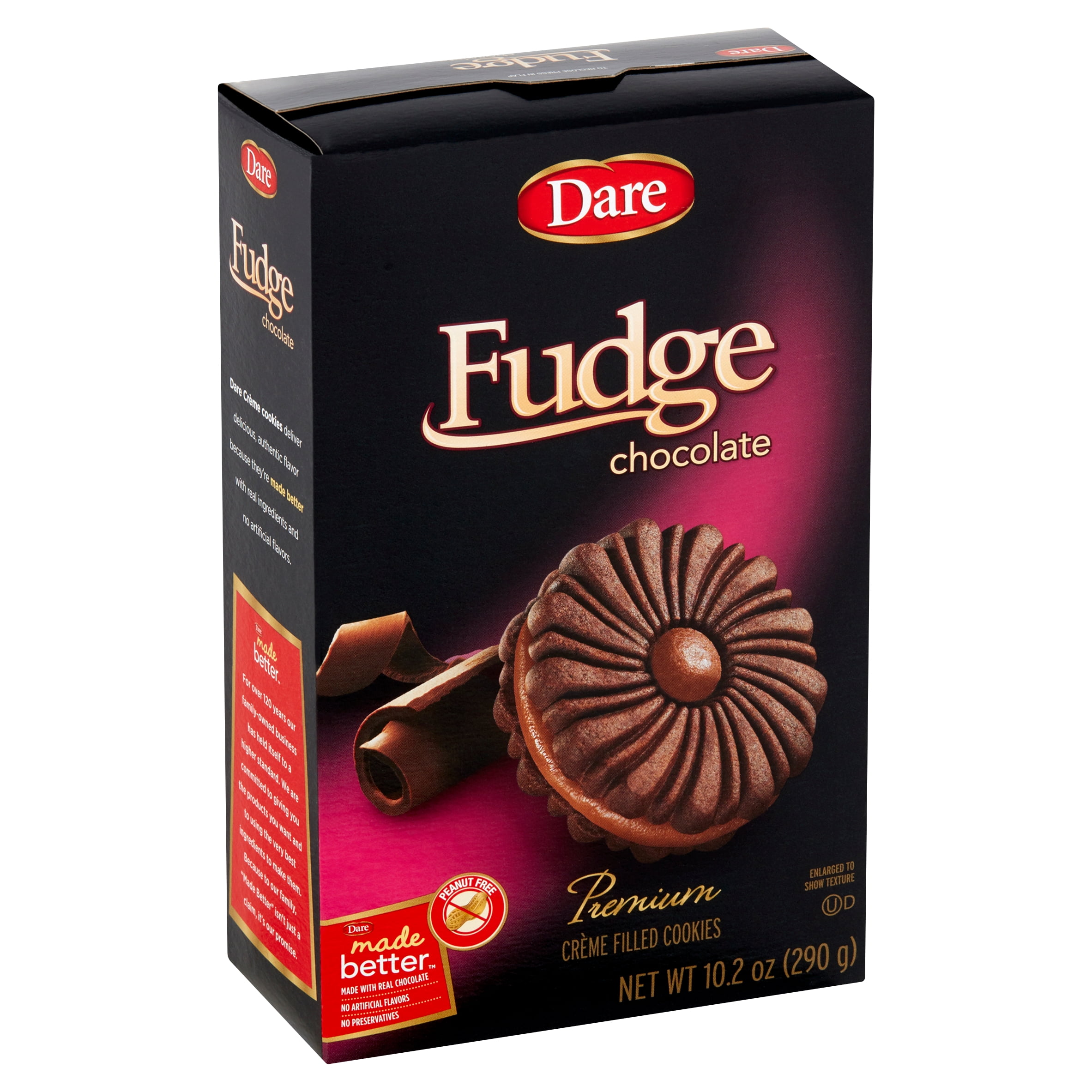 Dare Fudge Chocolate Premium Crème Filled Cookies, 10.2 oz - Walmart.com