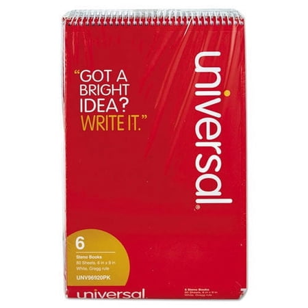 Universal Steno Books Gregg Rule 6 x 9 White Sheets 80/Pad Red Cover 6 ...