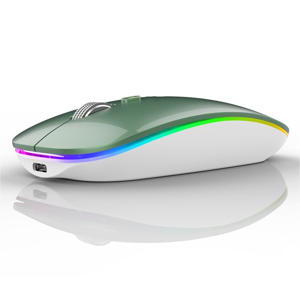 TENMOS Wireless Bluetooth Mouse Rechargeable Silent Mouse LED Mouse ...
