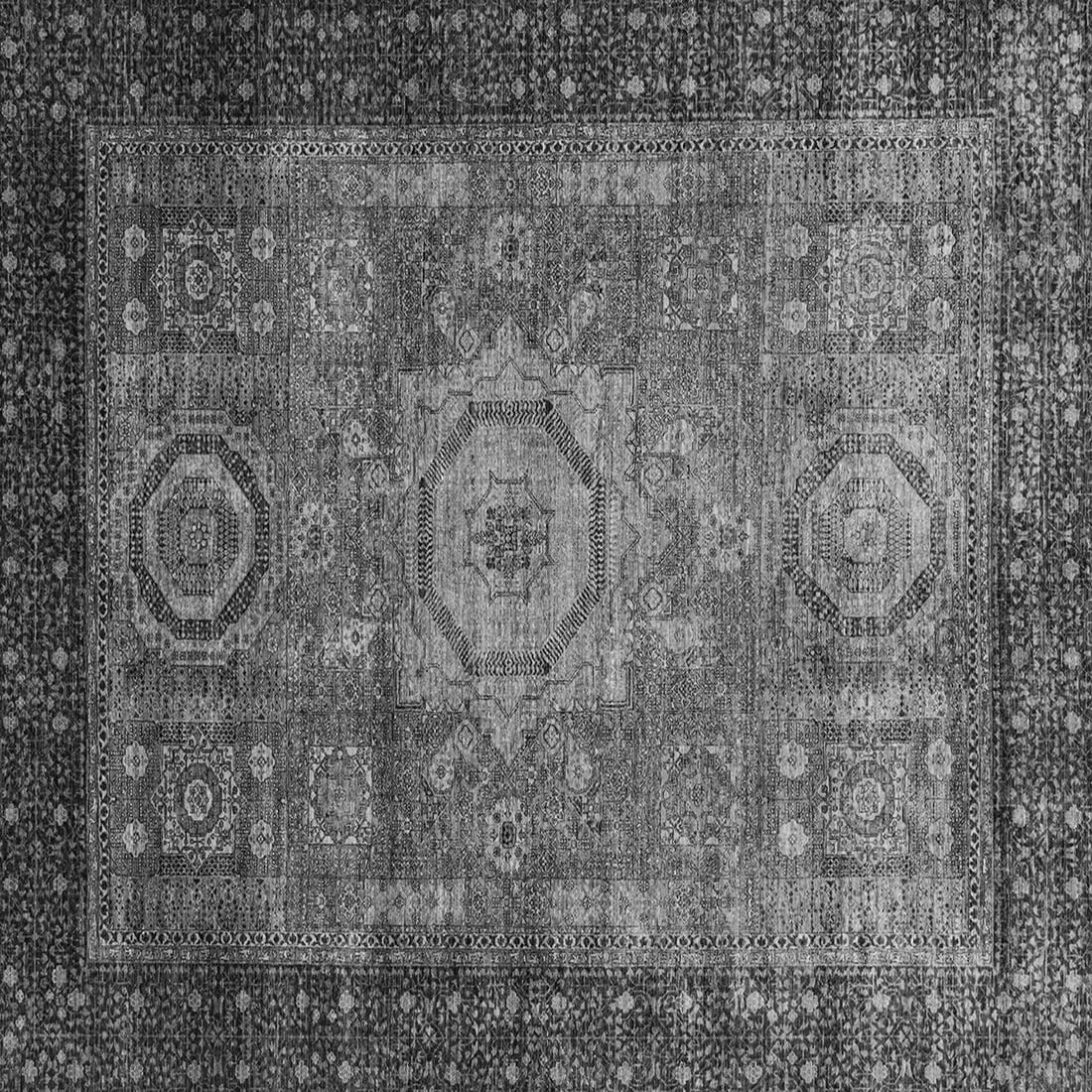Ahgly Company Indoor Square Abstract Gray Modern Area Rugs, 5' Square ...