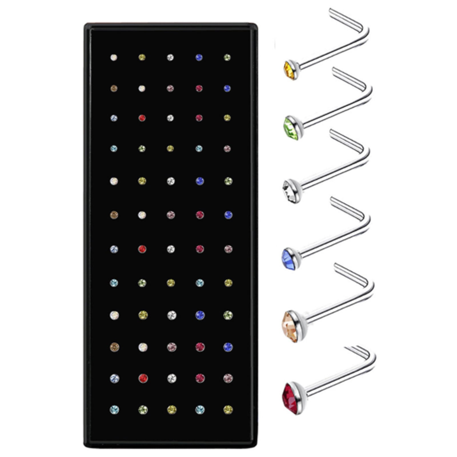 Click here for Yeacher 60pcs Nose Stud Jewelry Piercing Lot Stain... prices