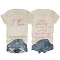 Graphic Tee for Women Short Sleeve Crew Neck Front Back Colorful Slogan ...