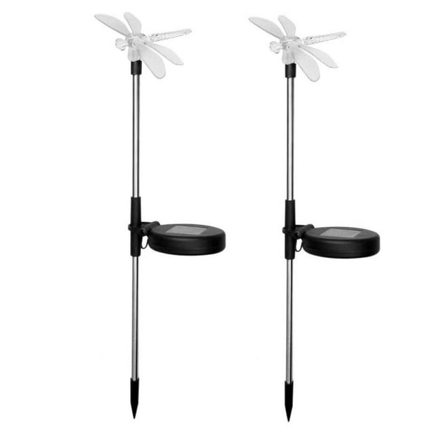 enqiretly 2PCS Solar Garden Lights Changing Bird Dragonfly pathway ...