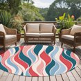 Abstract Stripes 6FT Round Area Rugs for Living Room Geometric Curves ...
