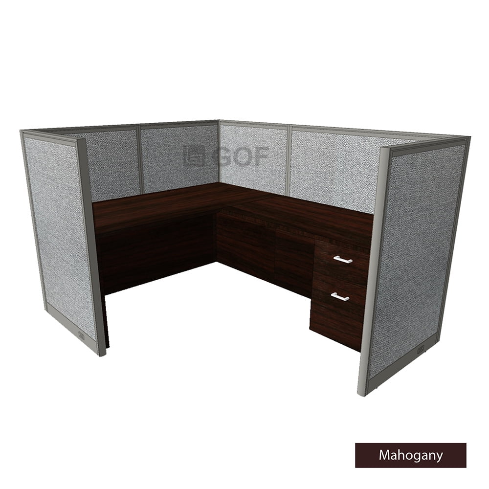 GOF 1 Person Workstation Cubicle (5'D x 6'W x 4'H) / Office Partition ...