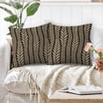 Black background gold olive branch pattern four seasons pillow cover ...
