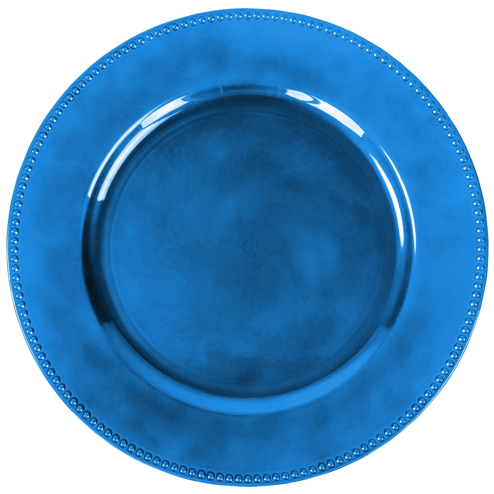 1 Pc, Beaded Round 13" Charger Plates - Royal Blue For Event & Home ...