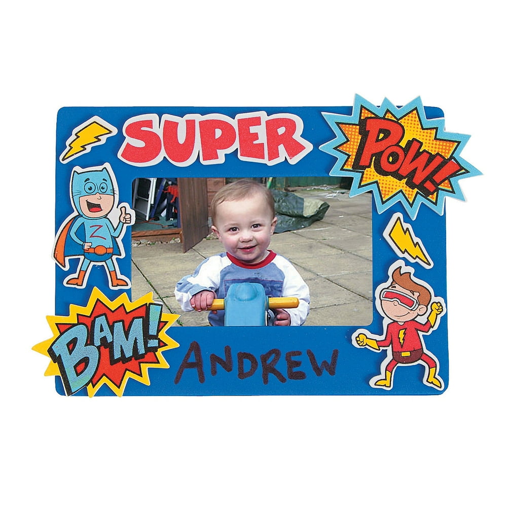 Superhero Picture Frame Craft Kit- Craft Kits - 12 Pieces - Walmart.com ...