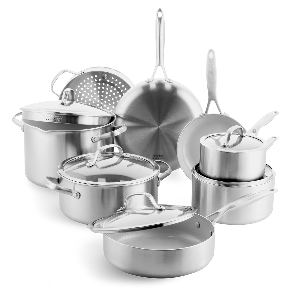 GreenPan Venice Pro Healthy Ceramic Nonstick 13-Piece Cookware Set ...