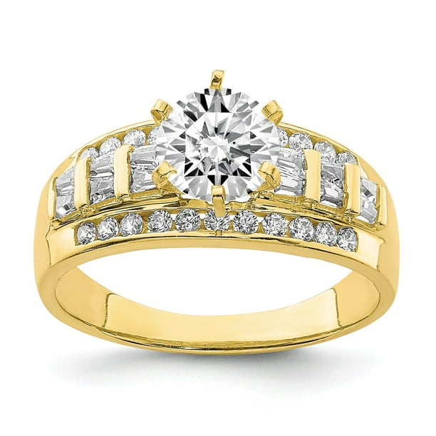 AA Jewels - Solid 10k Yellow Gold CZ Cubic Zirconia Micro pave ...