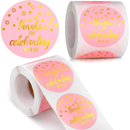 500 Pieces Thanks for Celebrating with Us Label Sticker Round Adhesive ...